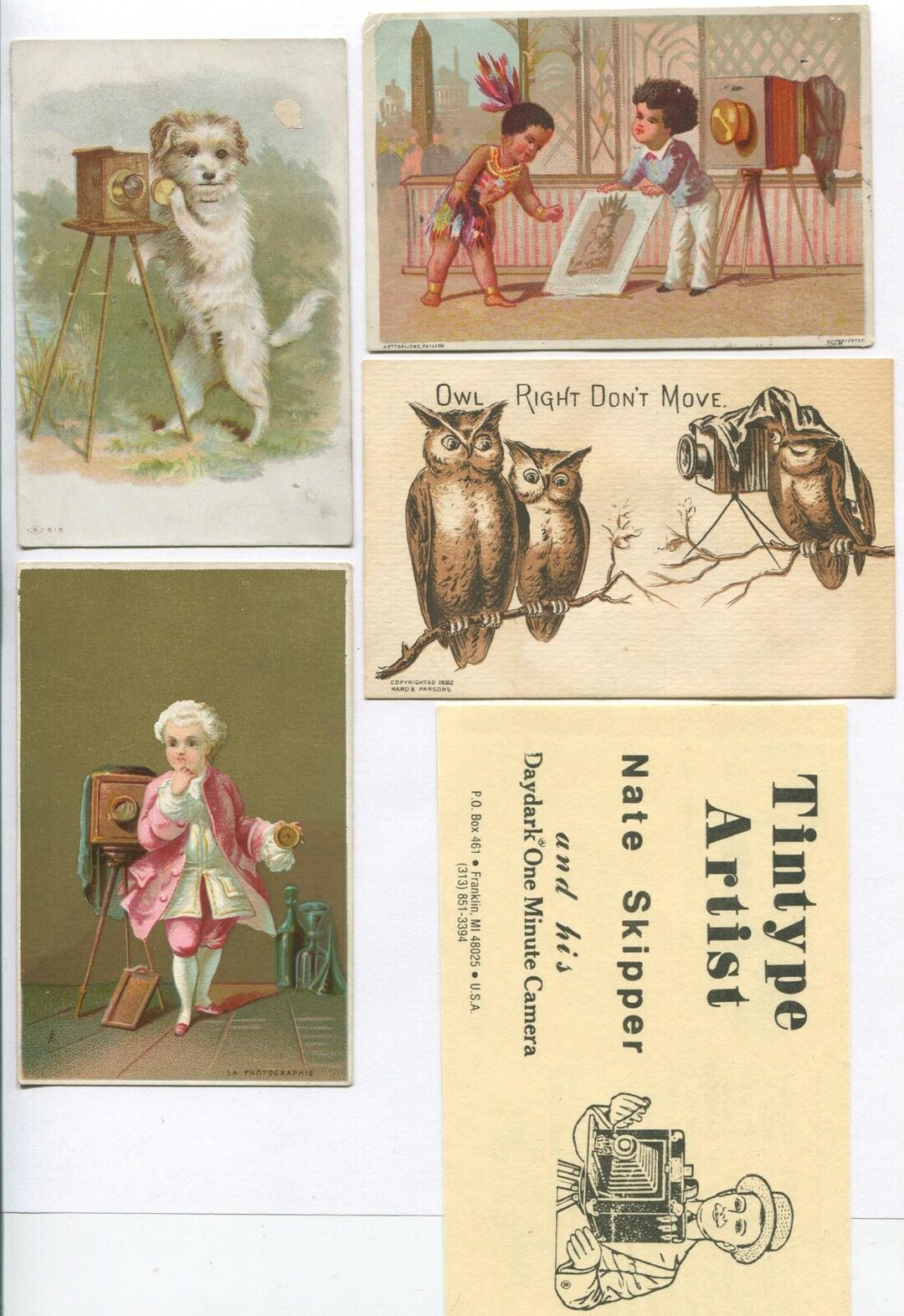 Vintage Large Format Camera Photographs Set - 5-piece 1910s Ads ...