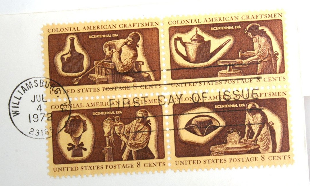 Colonial American Craftsmen Stamps, Set of 2//collectible Stamps//8 ...