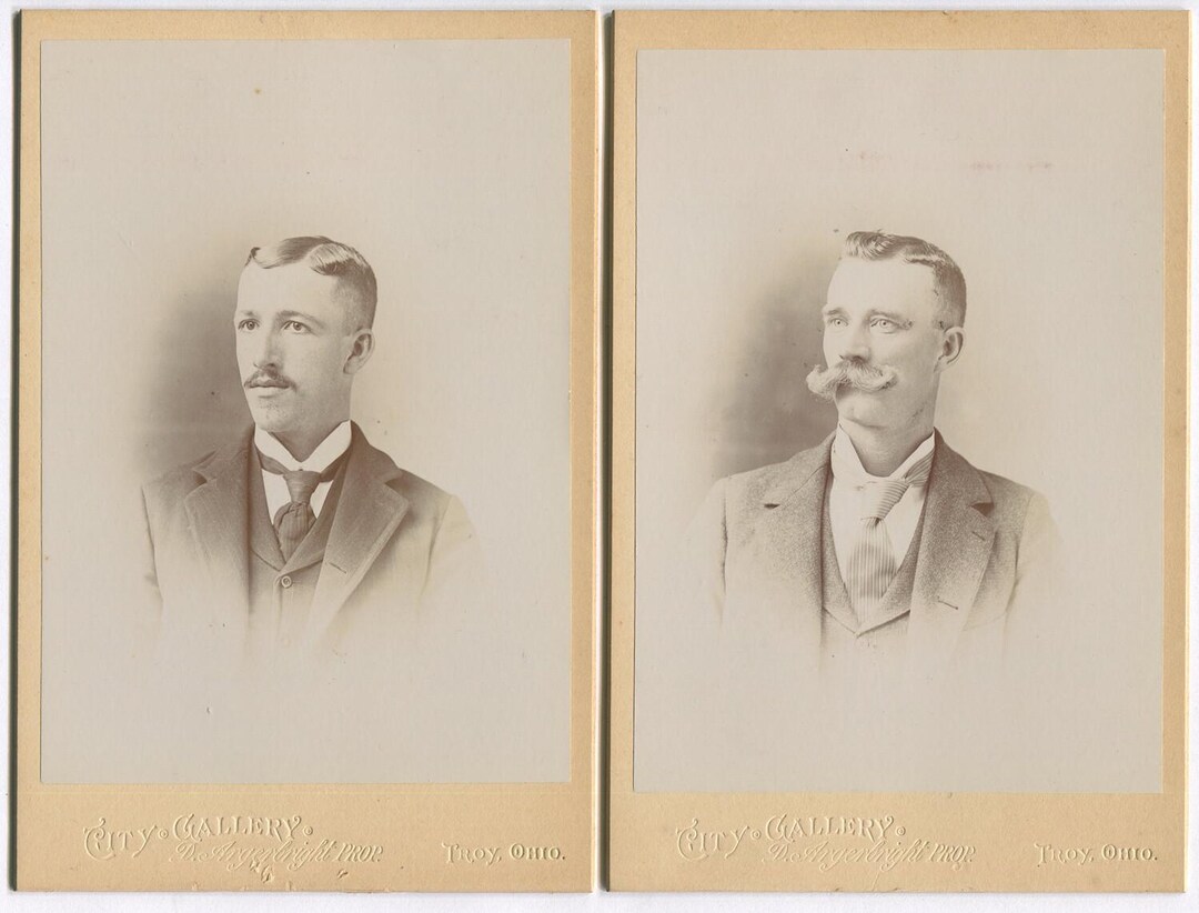 Men With Mustaches. Cabinet Card 2 Set. Troy, Ohio. - Etsy