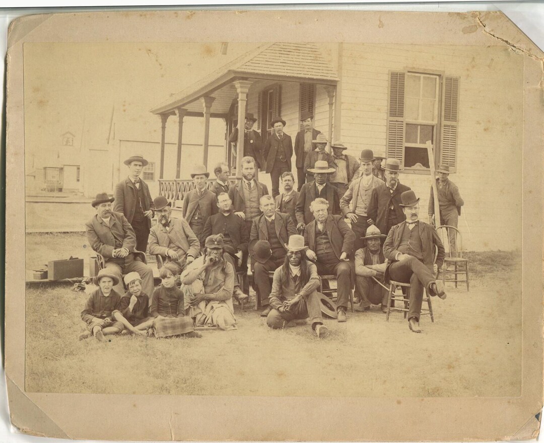 Native Americans Pose Outside House. 6.5x9.24 Albumen - Etsy