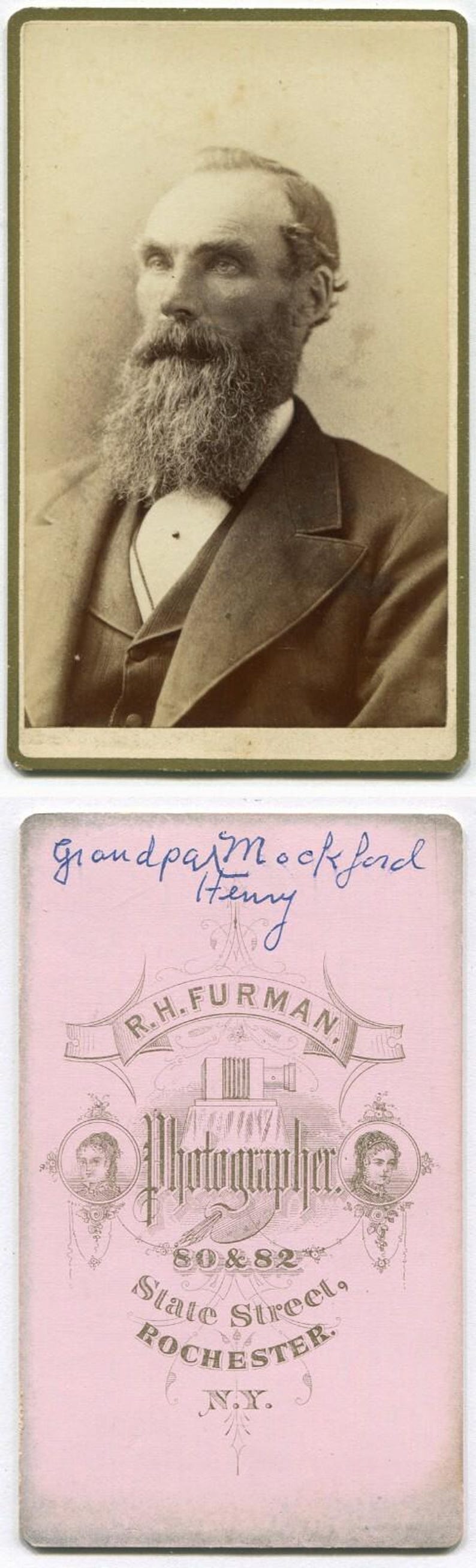 Henry Mockford. Old Man, Long Beard, Stern Eyes. Cdv. Rochester, N.y ...