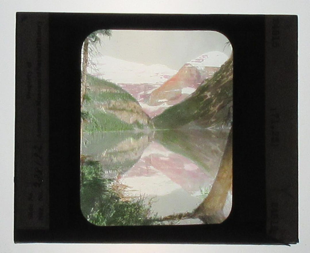 Vintage Lake Louise Hand-colored Lantern Slide on Glass 3.25x4 in ...