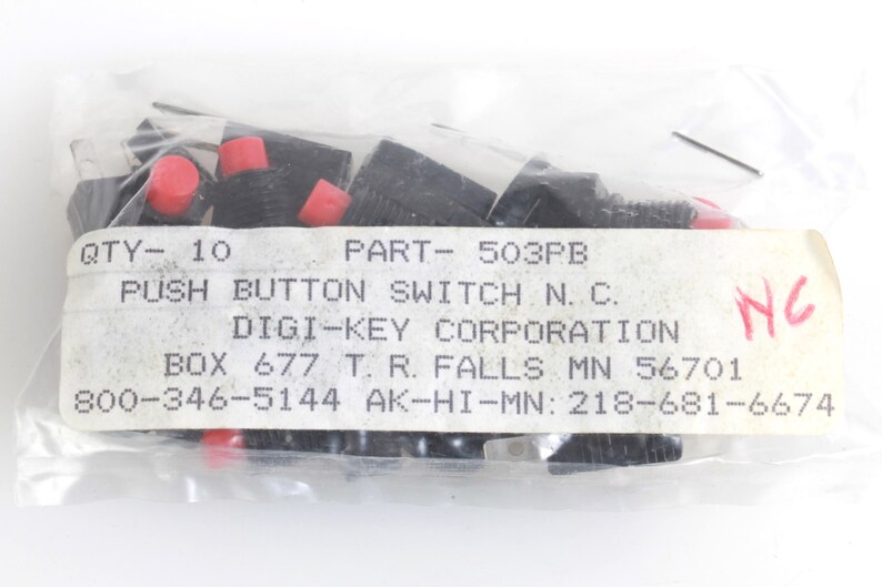 Digikey 503PB-ND Push Button Switch SPST-NC-2A 14V - Pack of 10 - Etsy