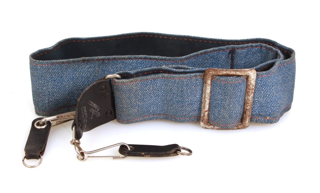 Rustic Denim Wide Camera Strap With Leather Ends - Etsy