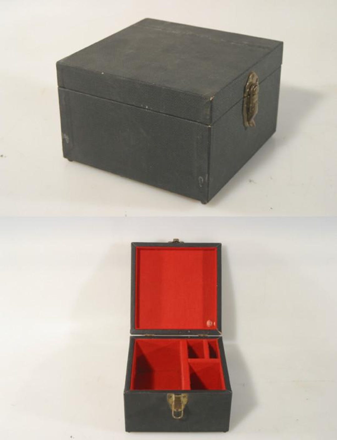 Vintage Mid-century Storage Box With Felt-lined Interior - Jewelry Box ...