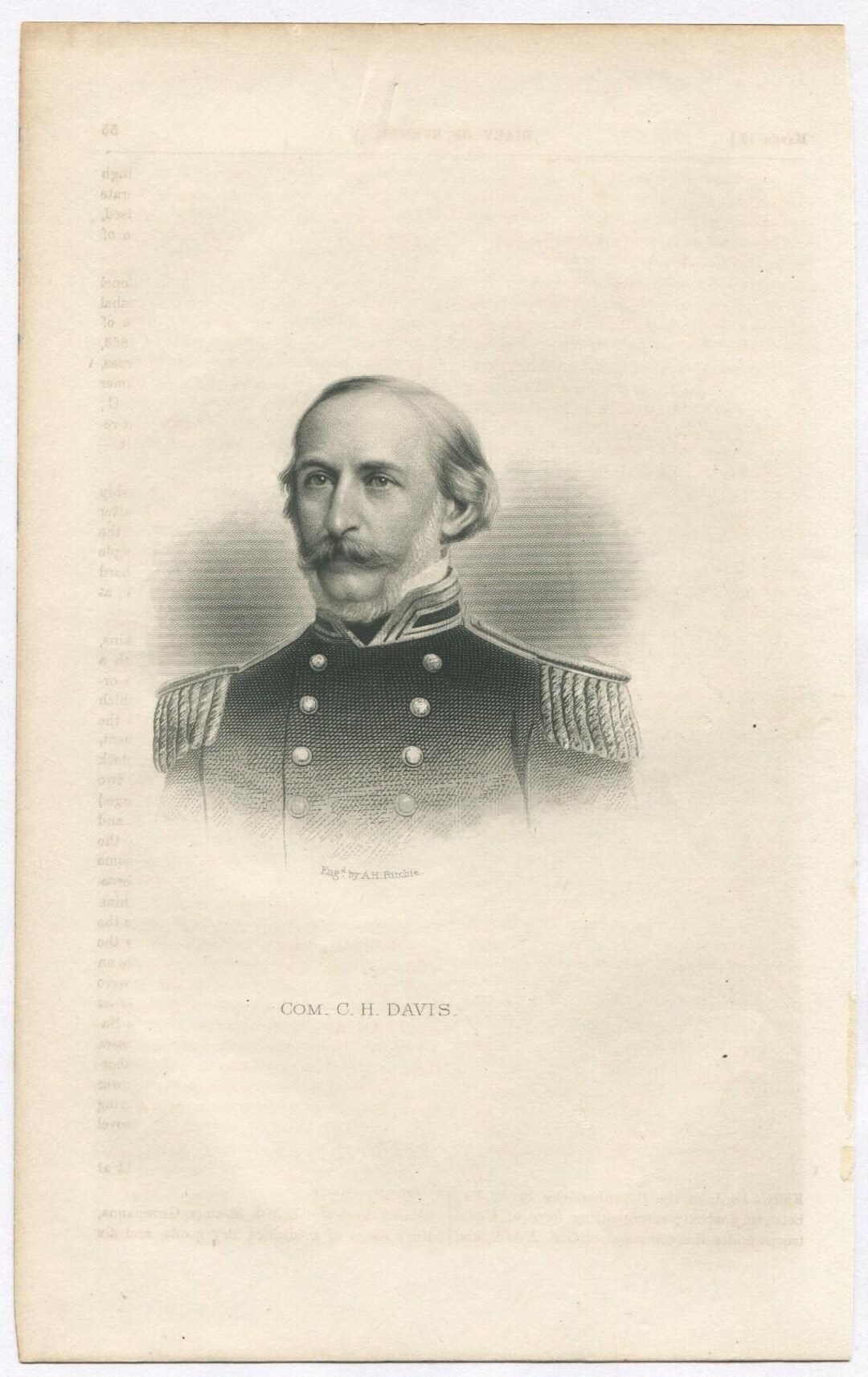 Vintage USN Lithograph by C.H. Davis, USA, 9.5x6 in - Original Naval ...