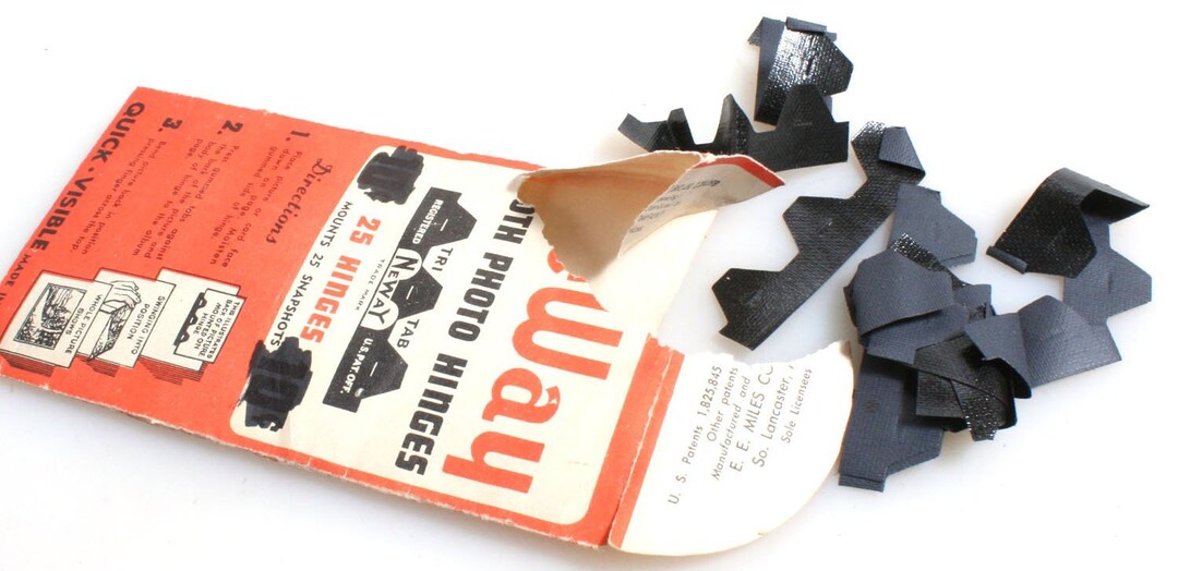 Vintage Cloth Photo Hinges//scrapbooking//photobook Hinges//black ...