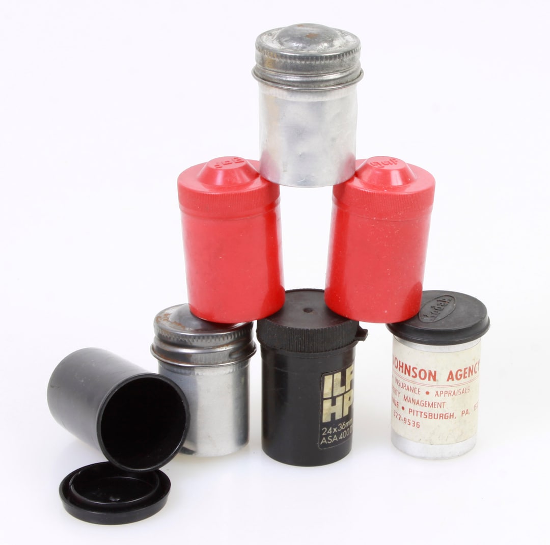 35mm Film Cans, Set of 7//vintage Film Containers//metal Film Can ...