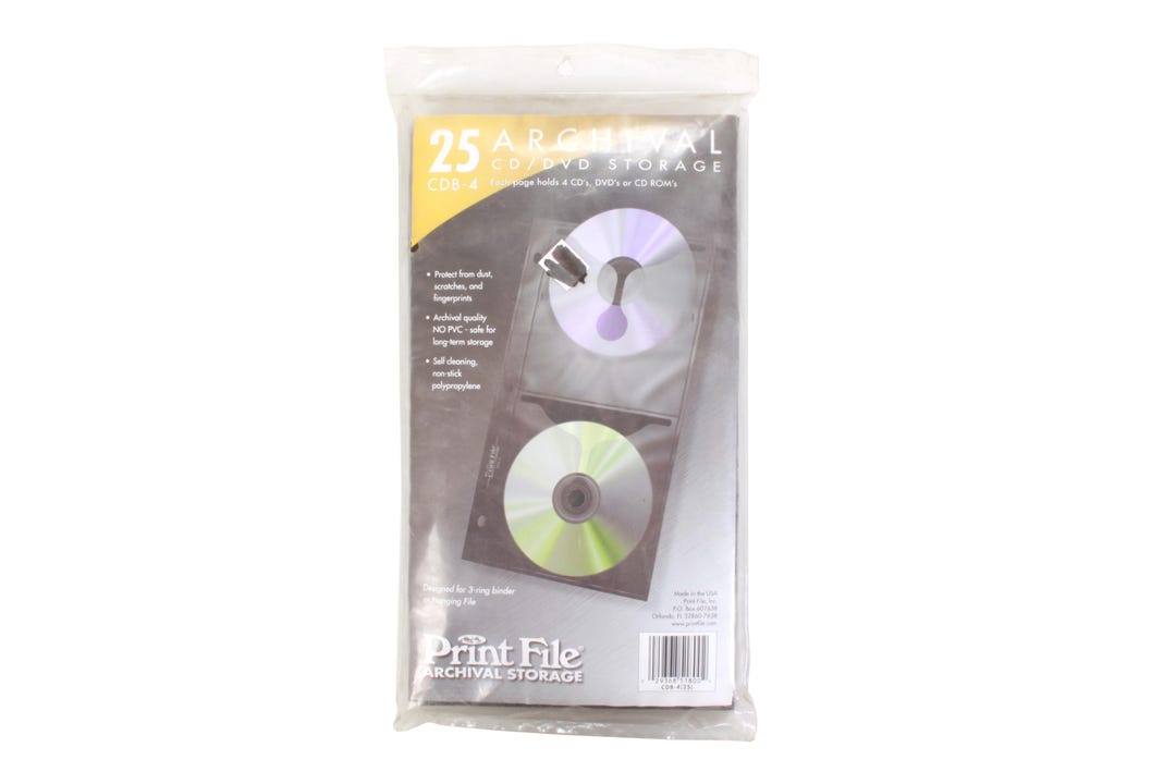 Print File CD/DVD Archival Storage - Pack of 25 - Etsy