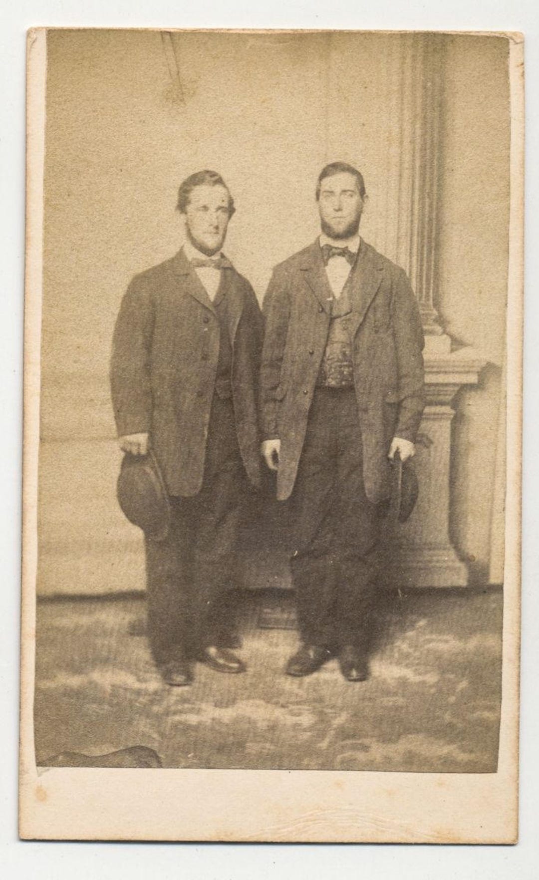 Antique CDV Photo: Two Men, Johnston's Gallery, Lancaster PA - Etsy