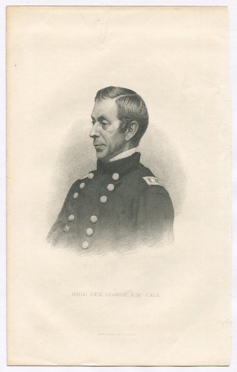 Vintage Brig. Gen. George A. Mccall Lithograph 9.5x6 in - USA Military ...