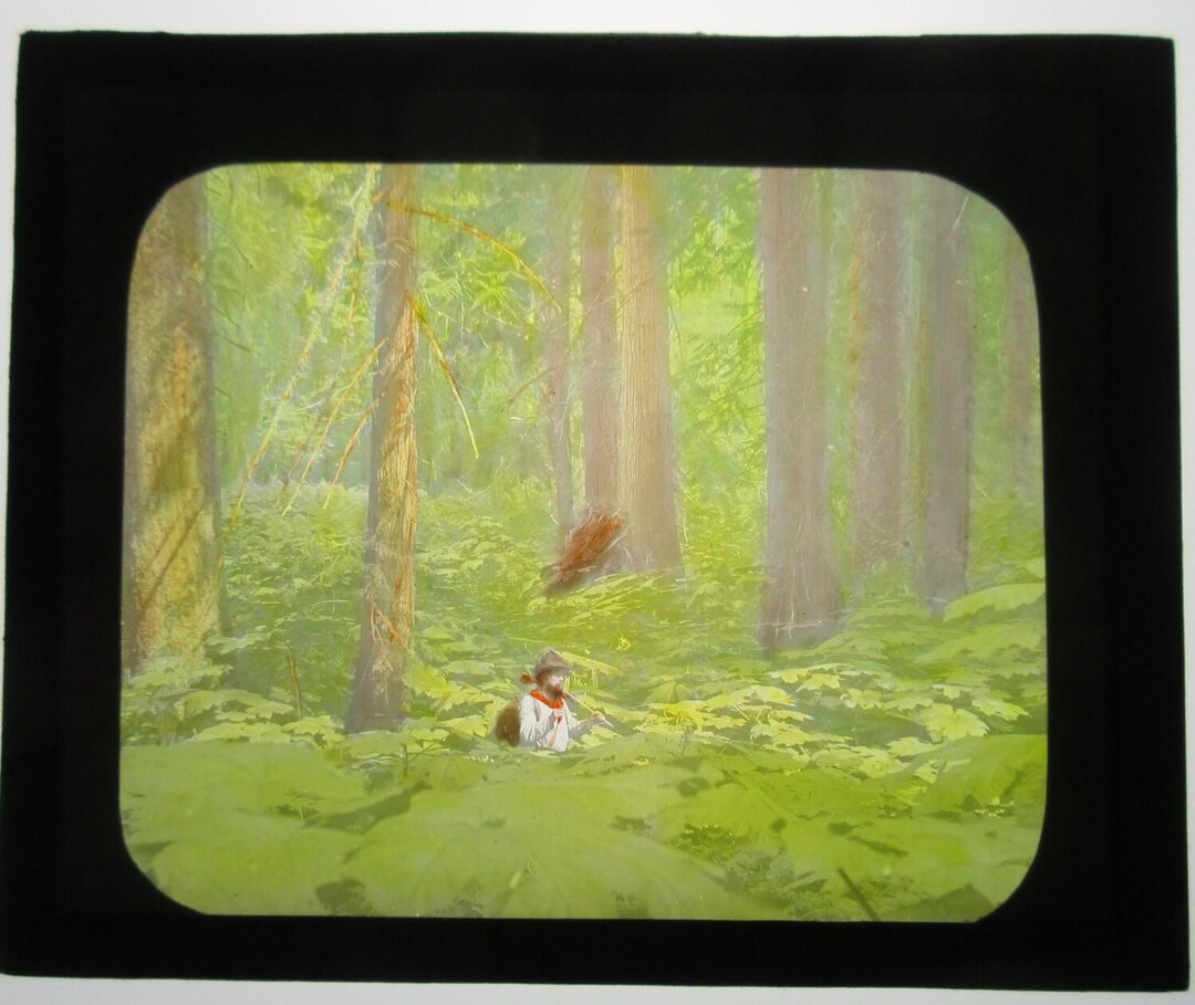 Vintage Hand-colored Lantern Slide | Original Glass Photo: Man ...