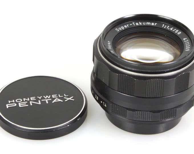 Pentax Asahi Super Takumar 50mm F1.4 M42 Screw Mount Prime Lens W/ Caps ...