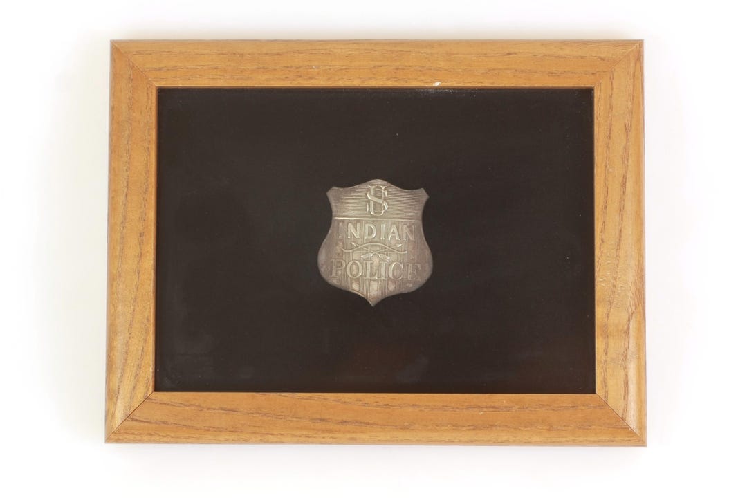 Vintage U.S. Indian Police Badge in Frame W/ Archival Glass - Etsy