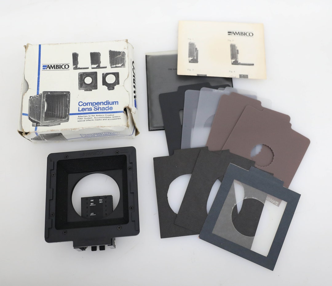 Ambico Compendium Lens Shade Hood With Medium Format Vignette Set in ...
