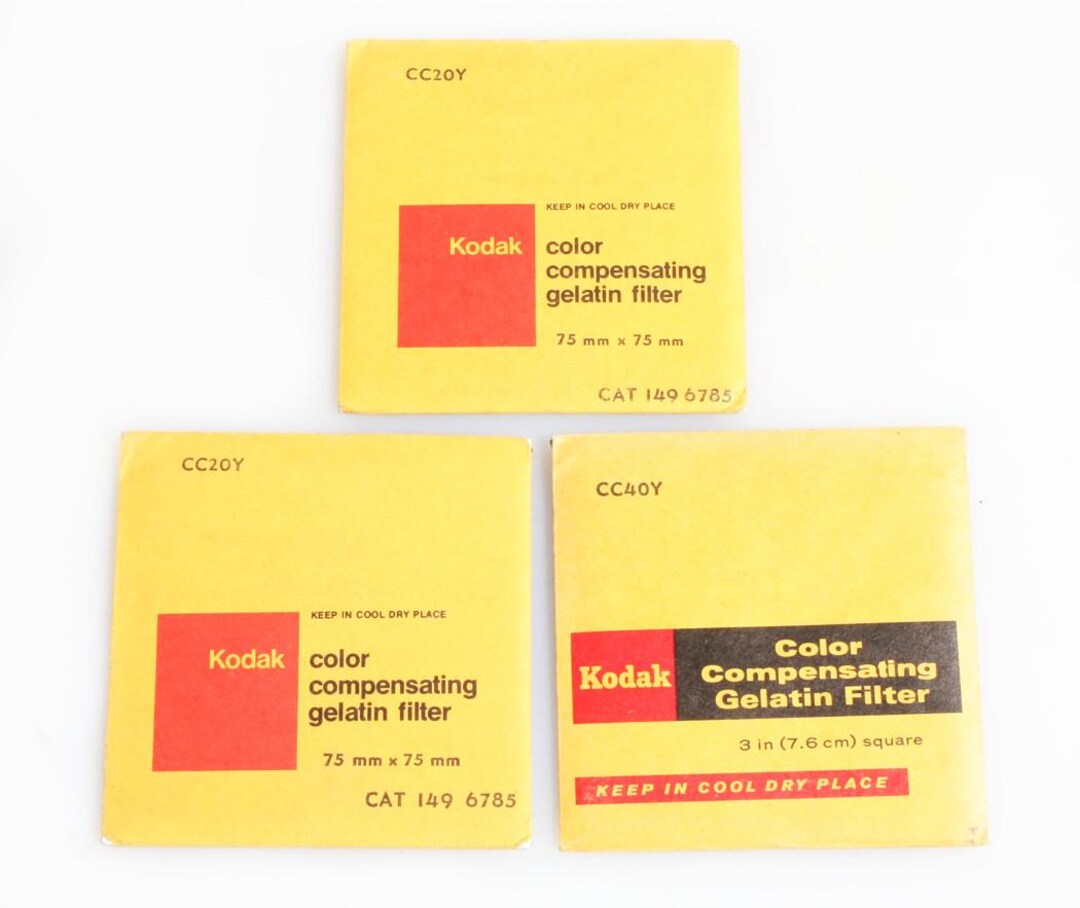 Kodak 3 Wratten Gel Filters Set of 3 Cc20y/cc40y - Etsy