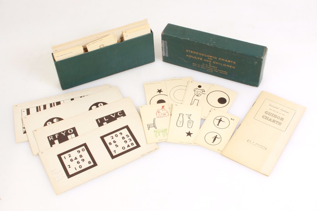 Vintage 1930s Stereoscopic Charts for Adults and Children by G.P ...