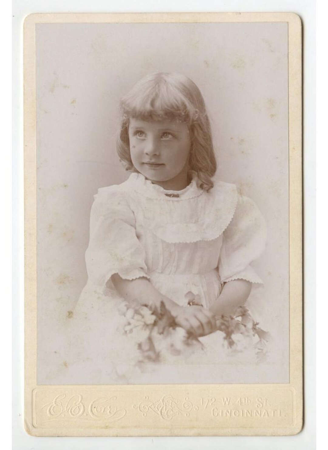 Vintage Cabinet Card Photo of A Cute Cincinnati Girl - Ohio Portrait ...