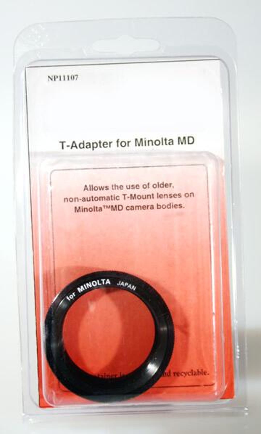 Two-pack T-mount Lens Adapters for Minolta Md – 42mm Universal, Vintage ...