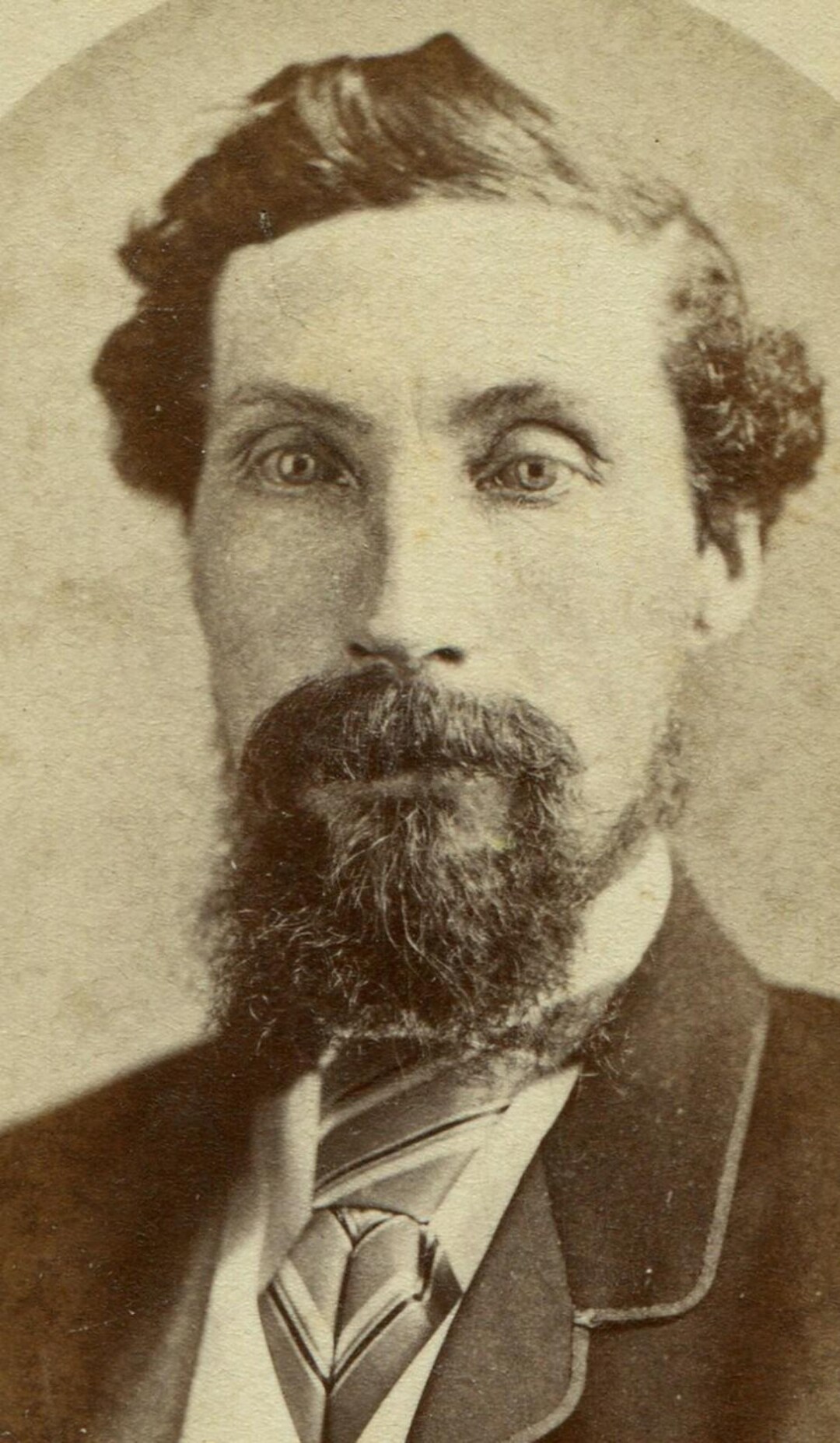 Long Faced Man W/beard, Curly Hair. Cdv. St Catharines, Ontario, Canada ...