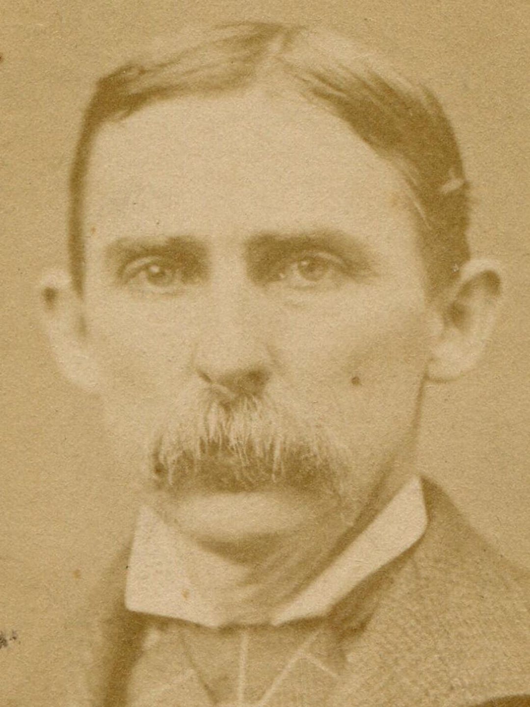 Man With Broom Style Mustache. Convex Cdv. Louisville. - Etsy