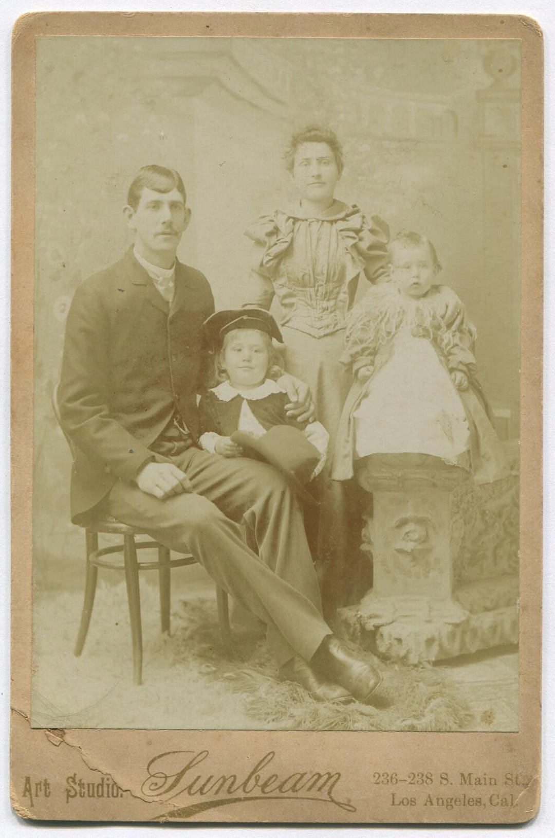 Vintage Cabinet Card Photo, Family Portrait, Impish Child With Hats, La ...