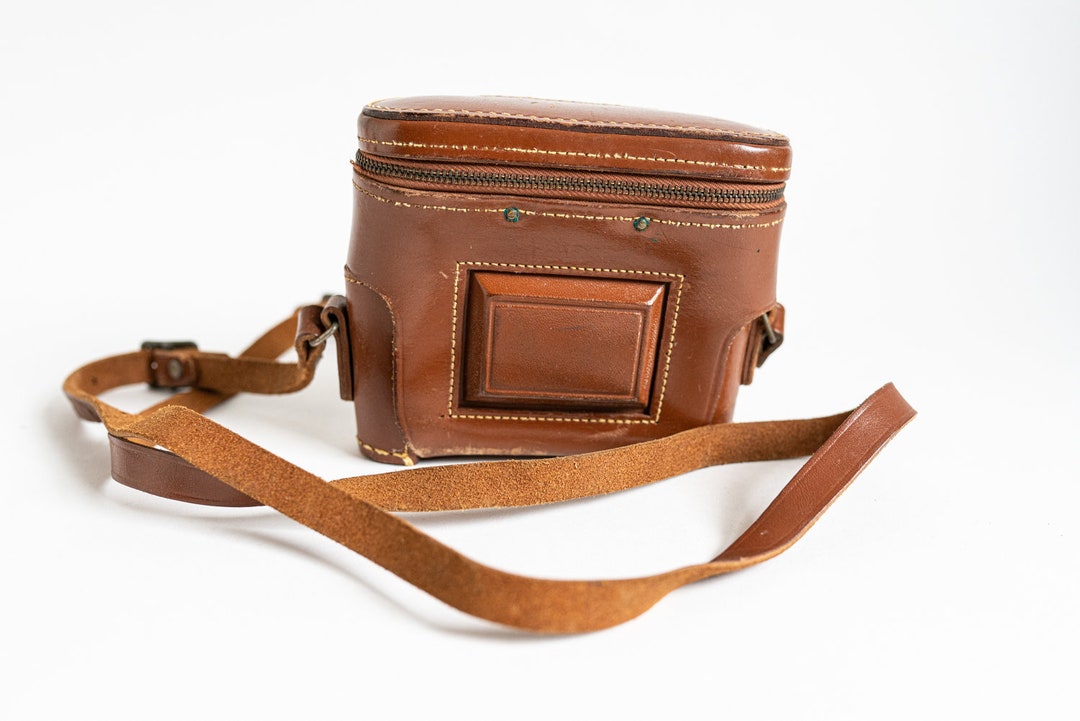 Vintage Brown Leather Fitted Camera Case W/ Strap - Etsy