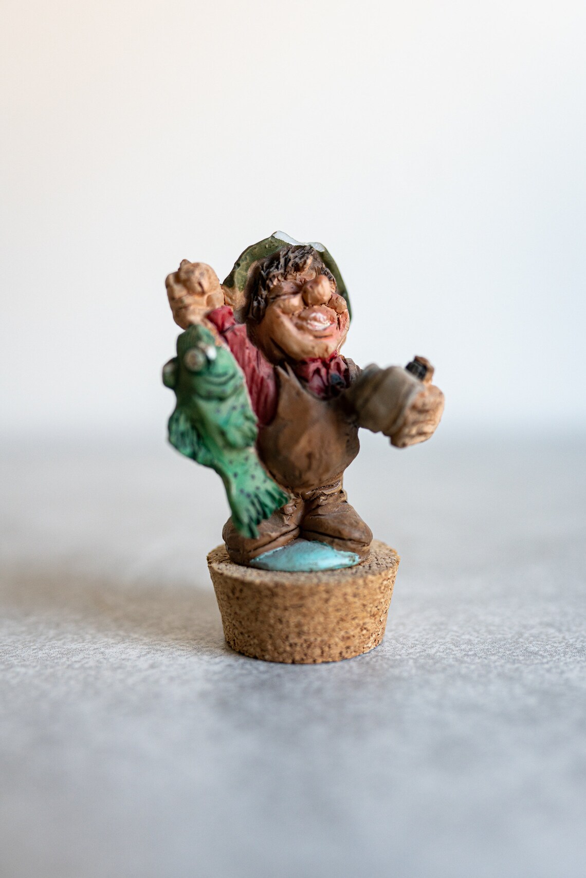 Cork Man W/ Camera and Fish Small Man Figurine on Cork - Etsy Denmark