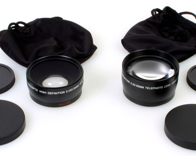 55mm Wide Angle & Telephoto Lens Set in Boxes - Etsy