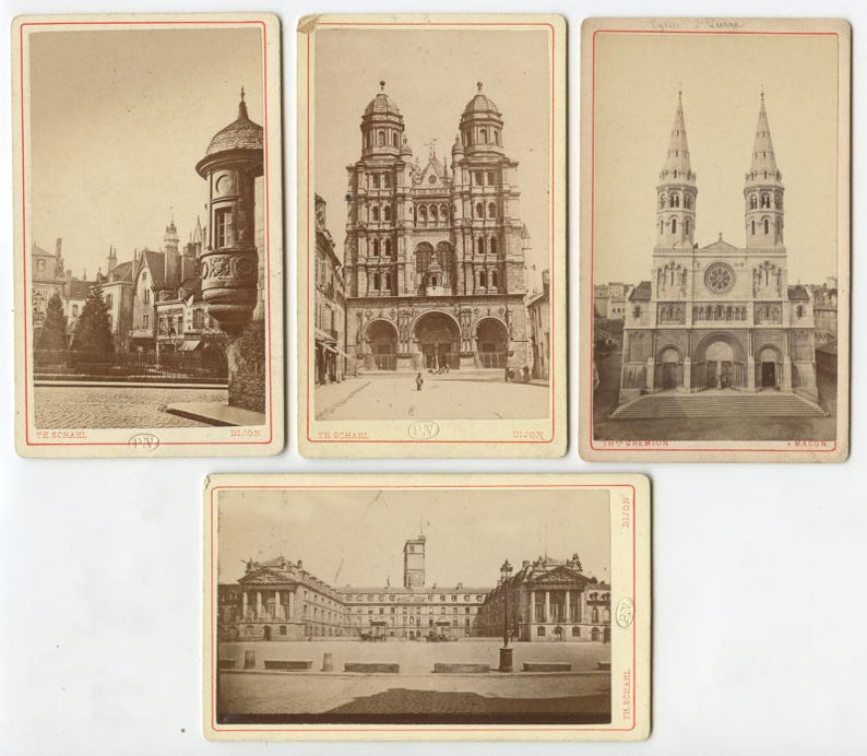 Vintage 1876 Dijon & Macon France Architecture Photos - Set of 4 ...