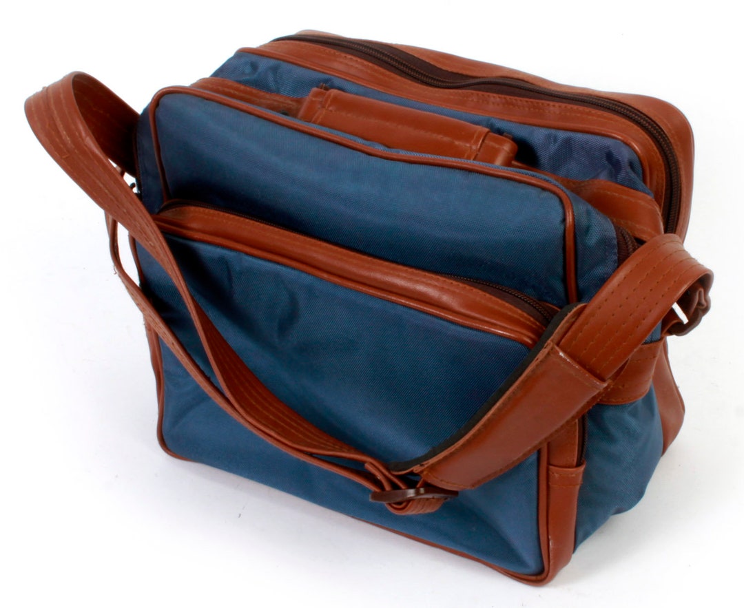 Vintage Camera Bag Blue/brown W/ Strap - Etsy