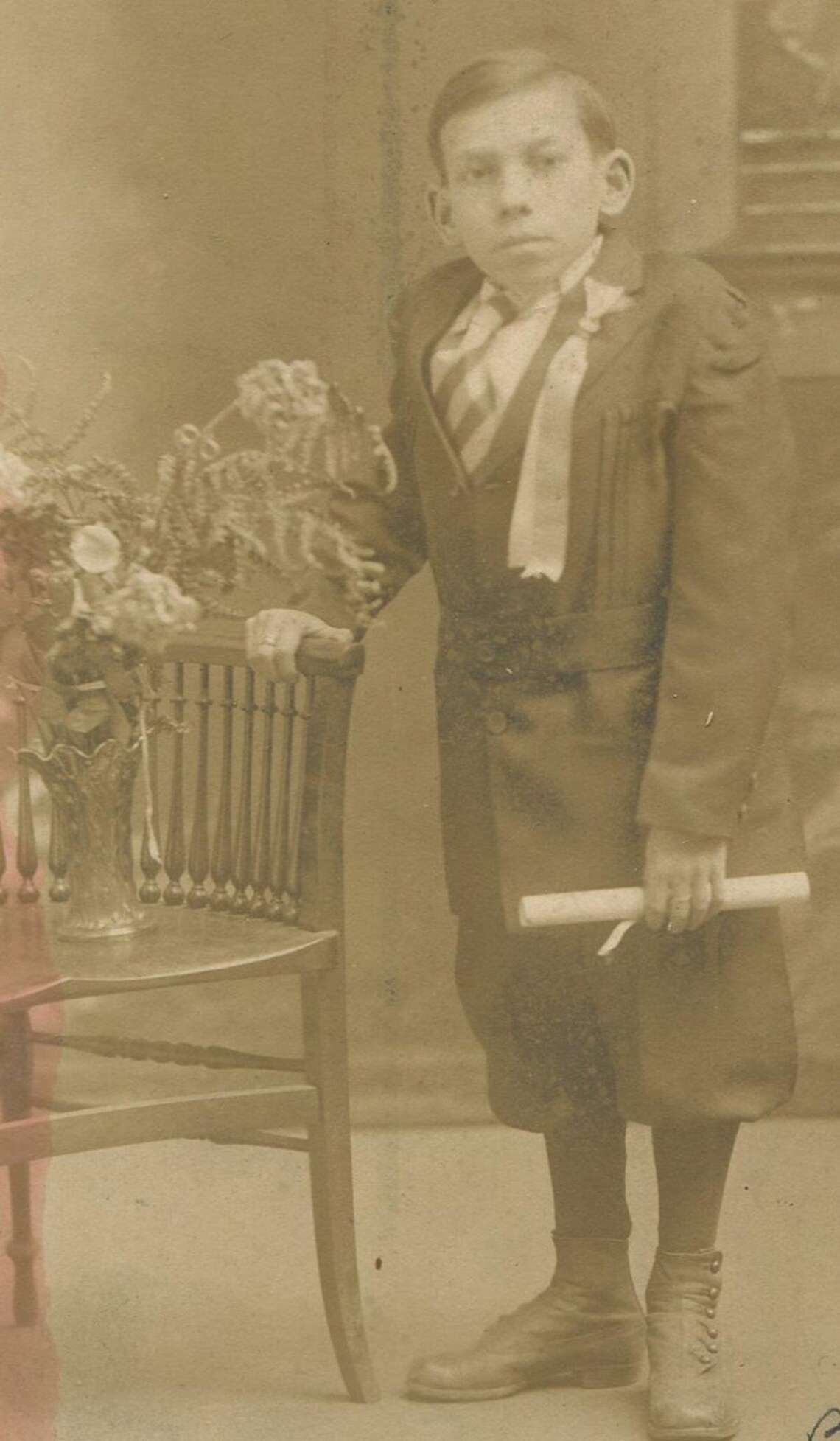 Vintage Boy Portrait: 1900s Era Photo With Diploma - Etsy