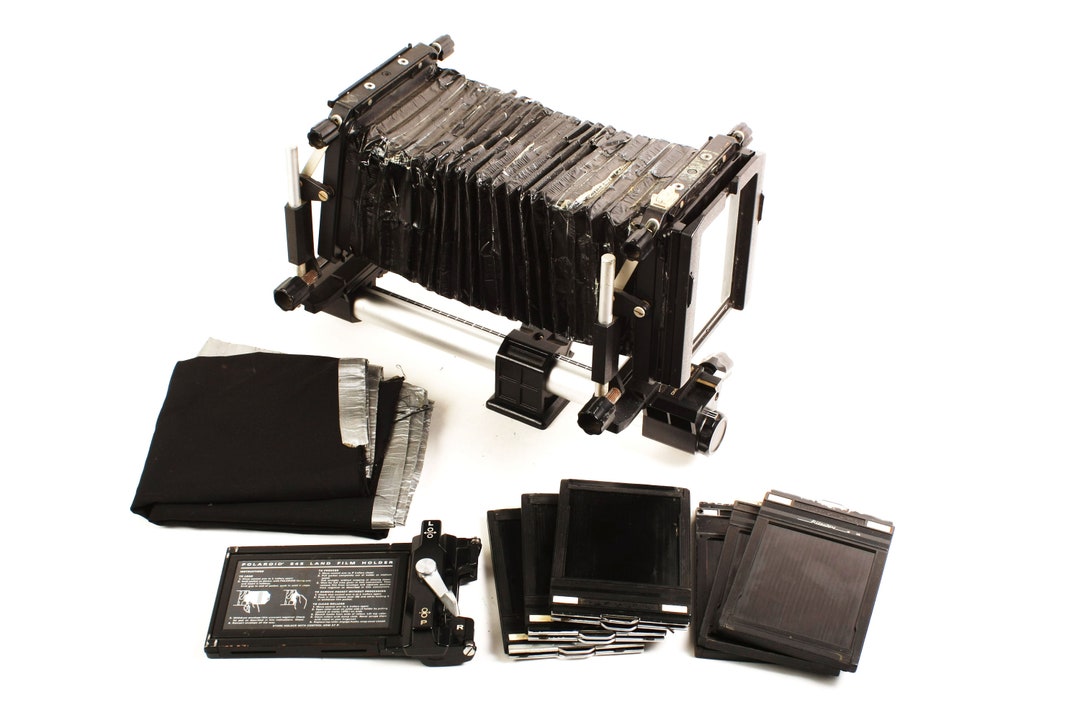 Omega View 45f 4x5 Large Format Camera With Case Film Slides Dark Cloth
