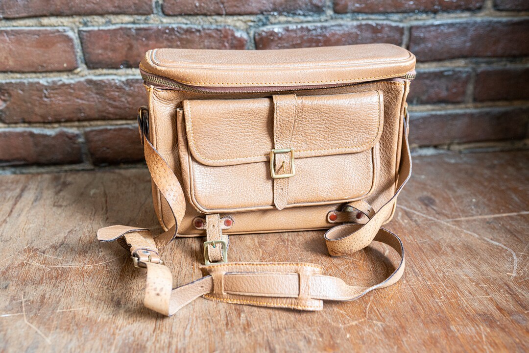 Vintage Brown Leather Camera Bag - Circa 1960's - Etsy