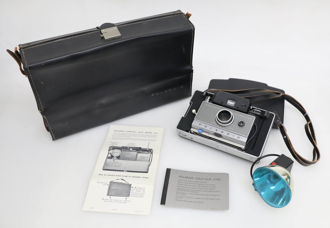 Vintage Polaroid Automatic 100 Land Camera With Case and Flash - PROP ...