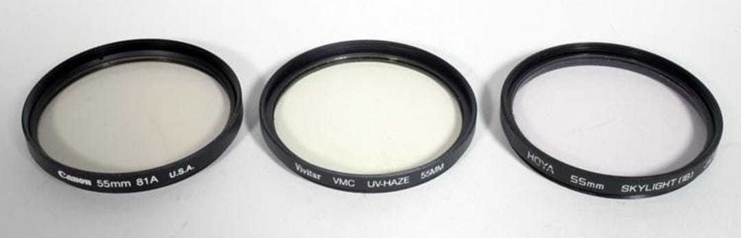 Vintage 55mm Filter Set With Uv-haze, 81a, Sky 1b – 3-pack, Fits Most ...
