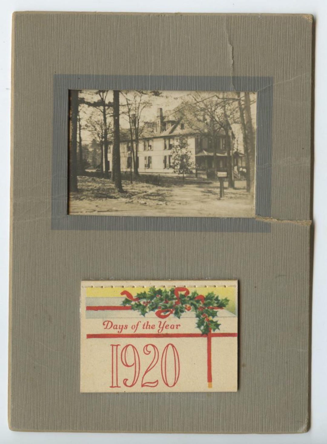 Vintage 1920s Americana Two-view House Photo With Moon Phase Calendar ...