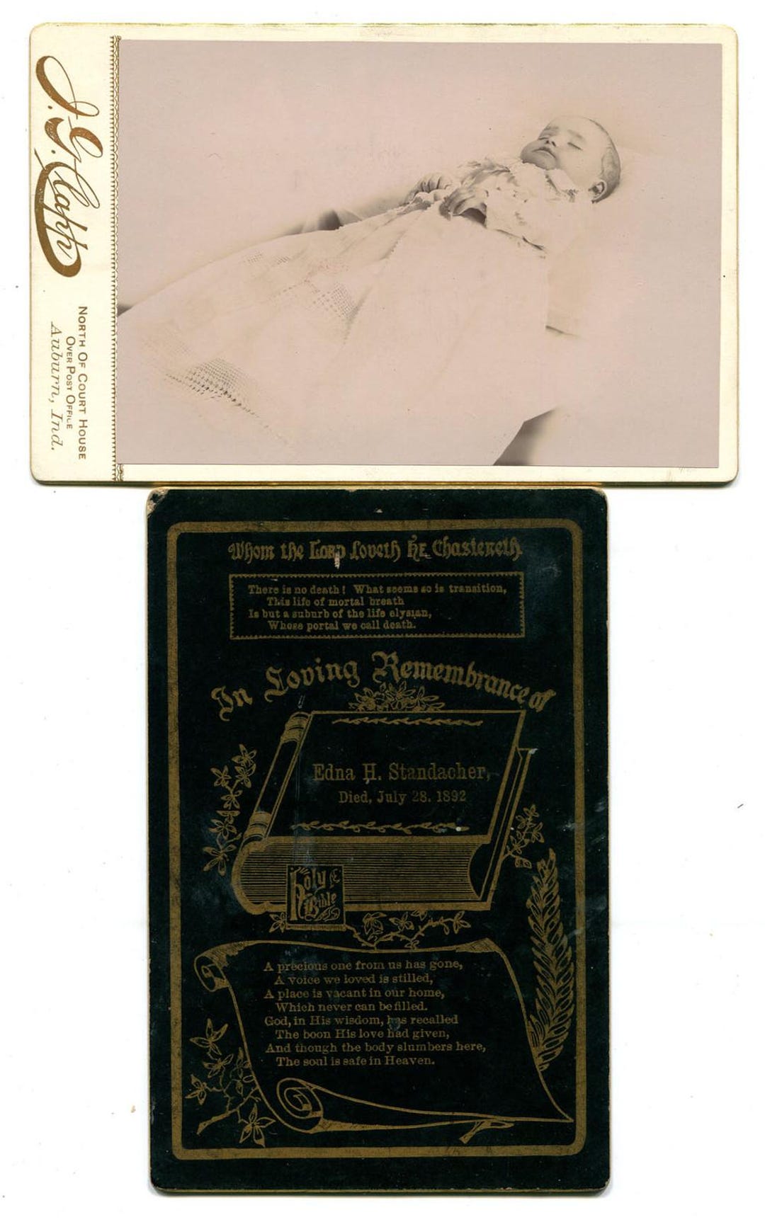 Post Mortem. Baby Photo, Memorial Cabinet Cards. Allegheny, Pa. 2 Set ...