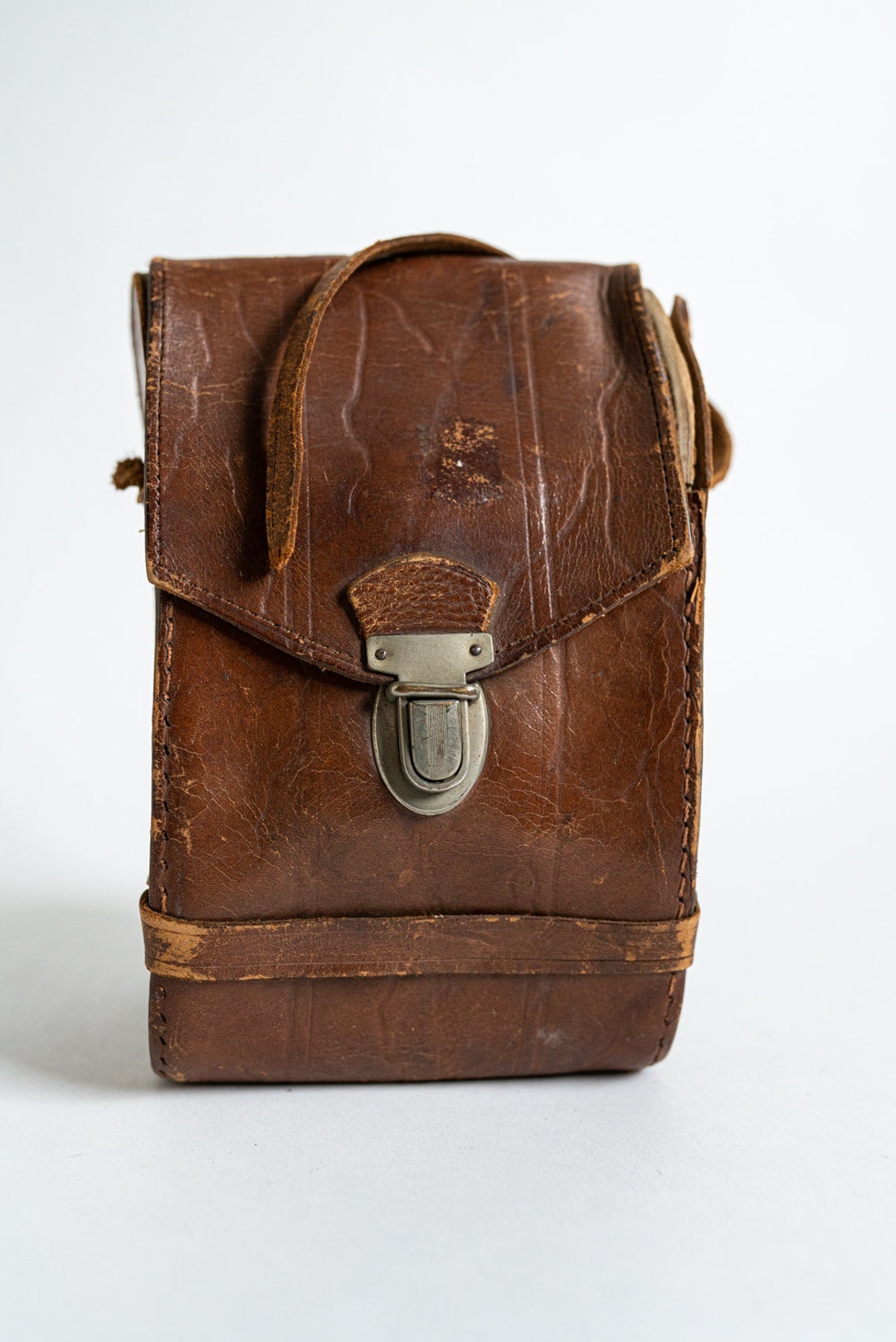 Vintage Brown Leather Camera / Accessory Case - Etsy