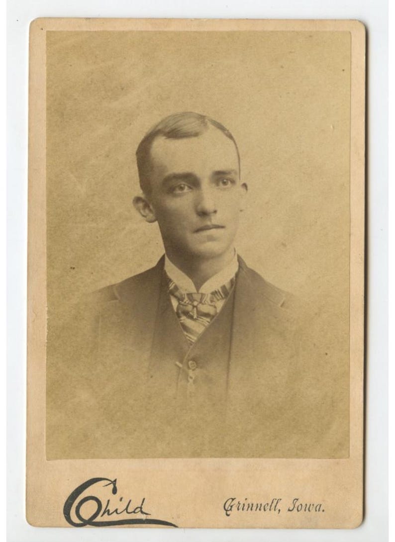 Vintage Cab Card Portrait From Grinnell, IA by Child - Graphic Back ...