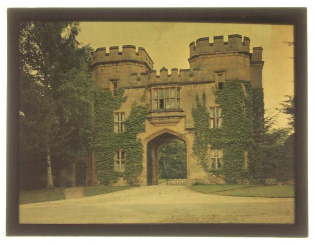 Vintage Autochrome Photograph of Massive English Estate Gate - Colorful ...