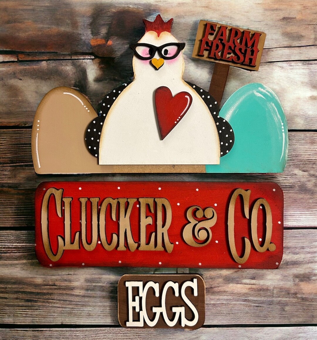 Clucker & Co Breadboard, Spring Decor, Interchangeable, Farmhouse Decor ...