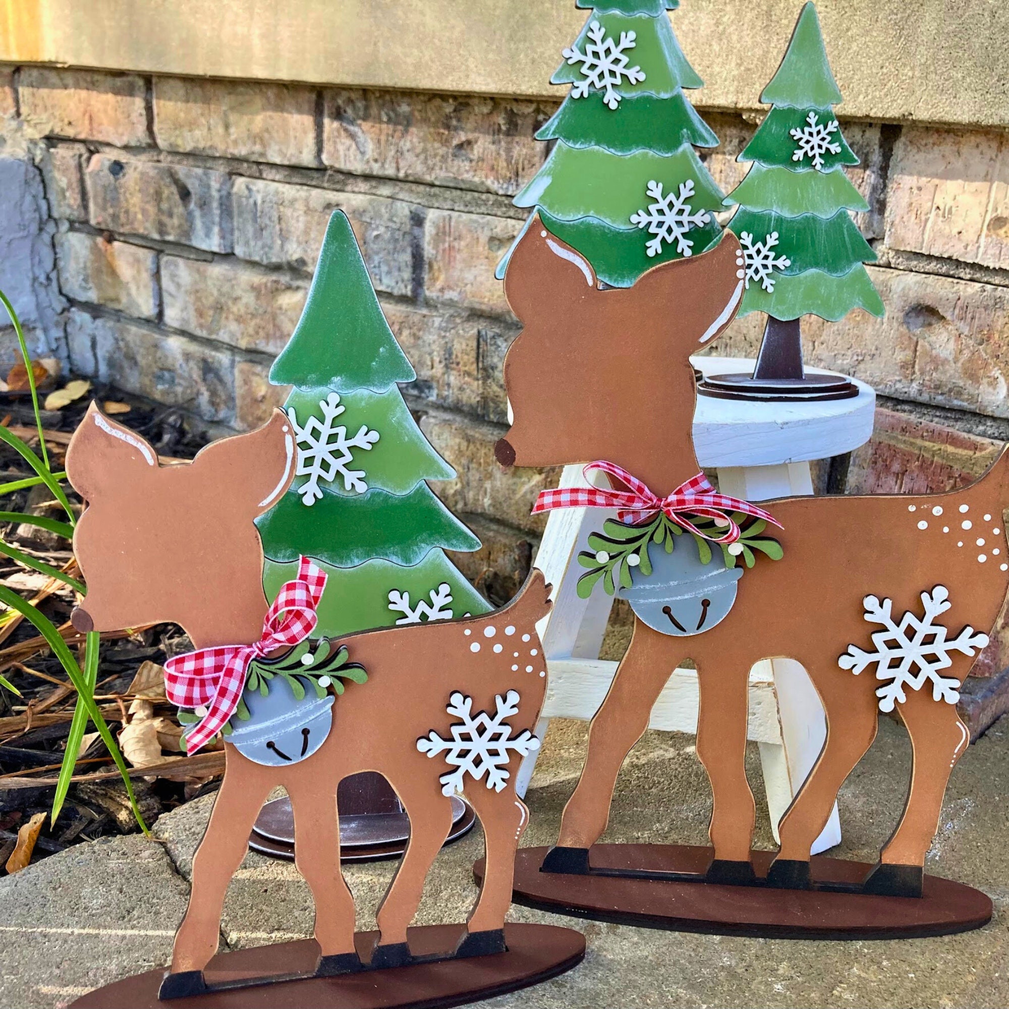 Standing Deer, Christmas Decor, Winter Decor - Etsy