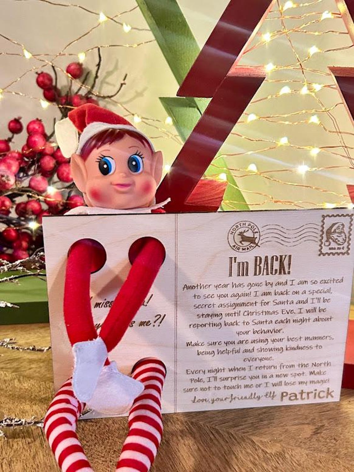 Elf Postcard/elf Arrival Crate/elf Decor/christmas Holiday/elf ...