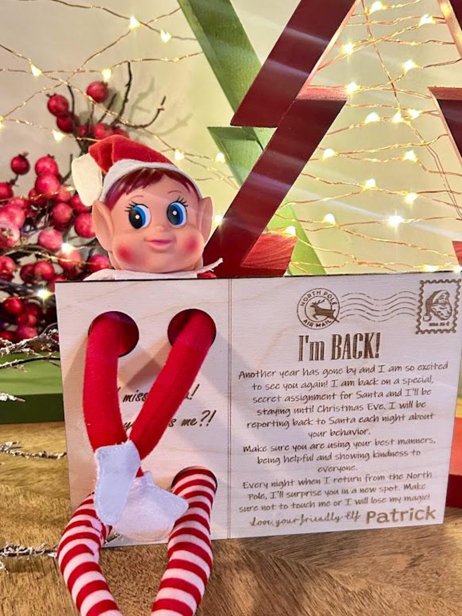 Elf Postcard/elf Arrival Crate/elf Decor/christmas Holiday/elf ...