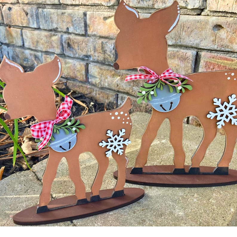 Standing Deer, Christmas Decor, Winter Decor - Etsy