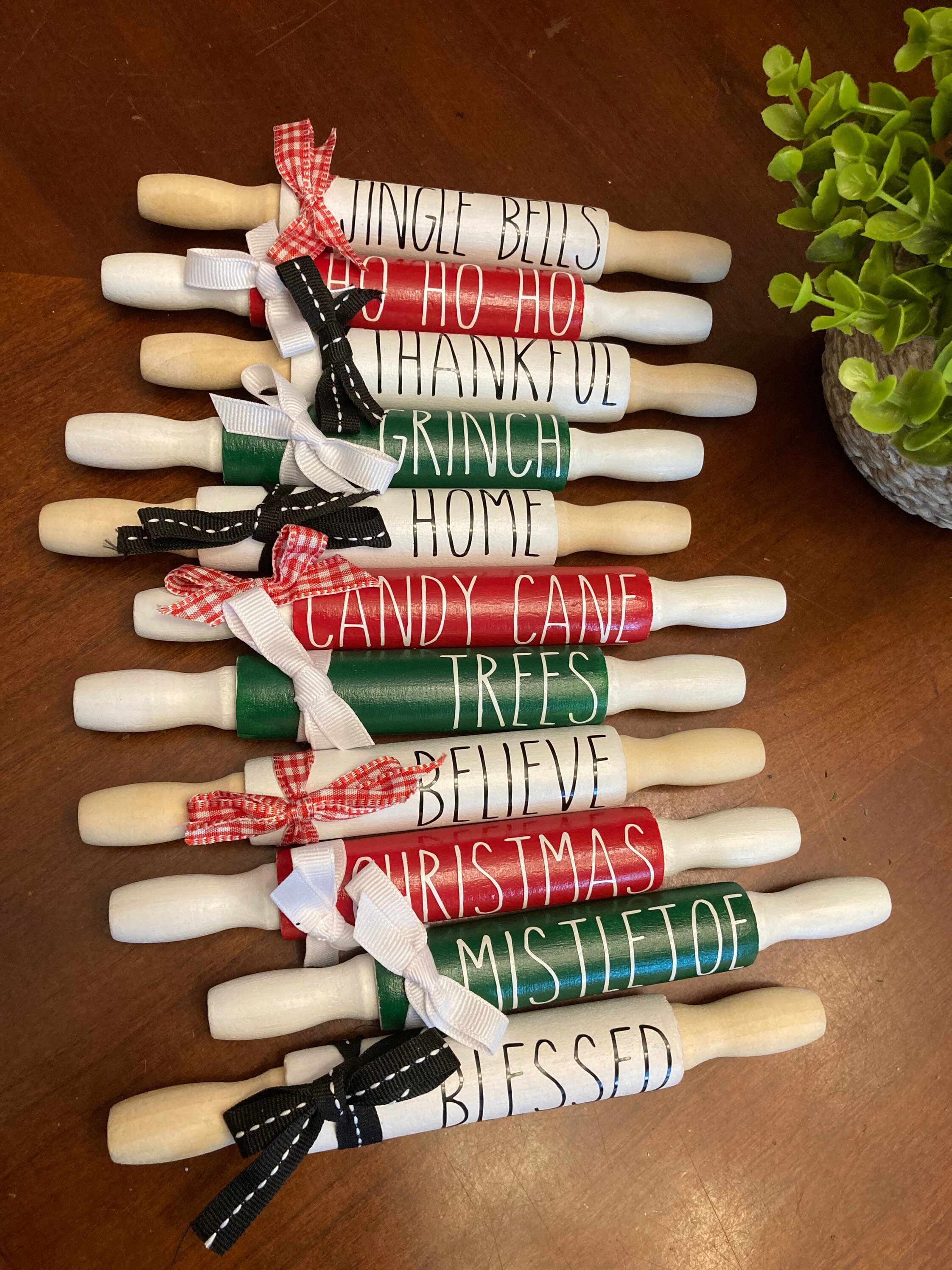 7” Mini Farmhouse Rolling Pins, Farmhouse Tiered Tray Decor, Mini ...