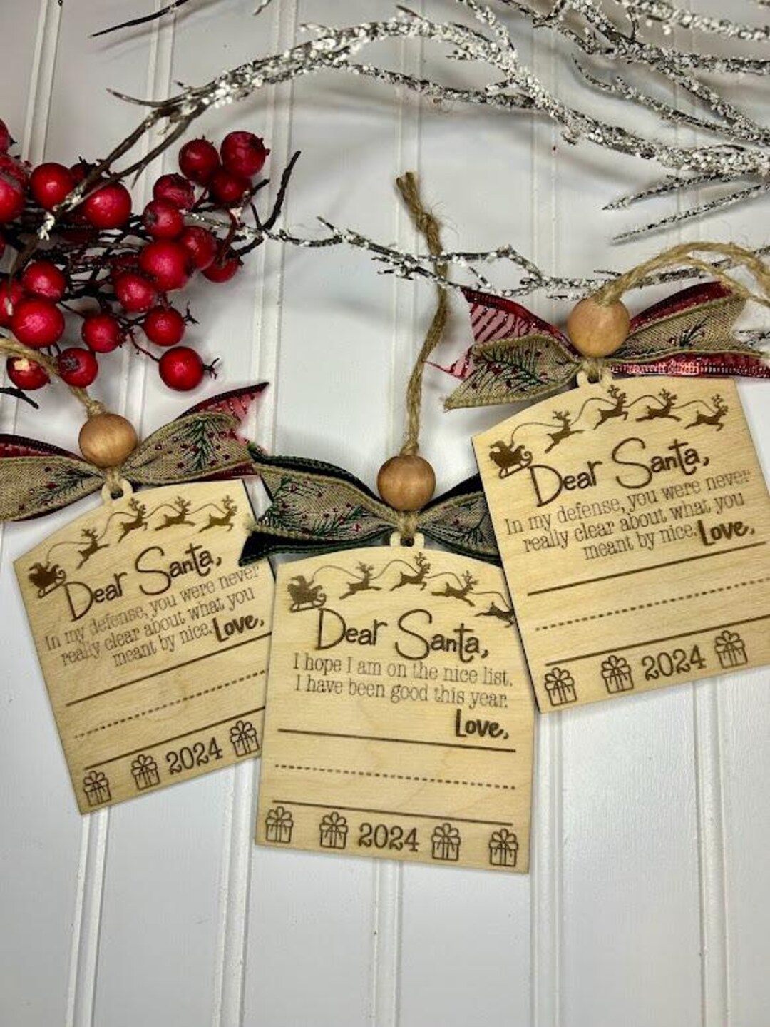Dear Santa Ornament/keepsake Ornament/child Handwriting Gift/christmas ...