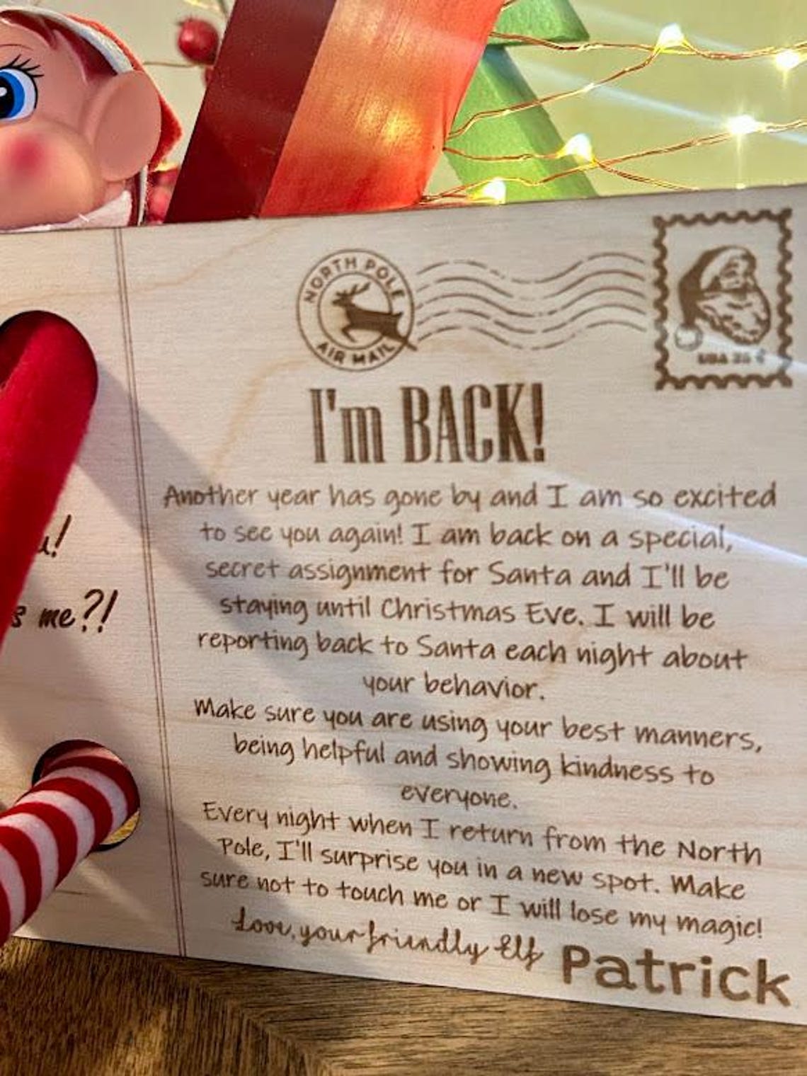 Elf Postcard/elf Arrival Crate/elf Decor/christmas Holiday/elf ...