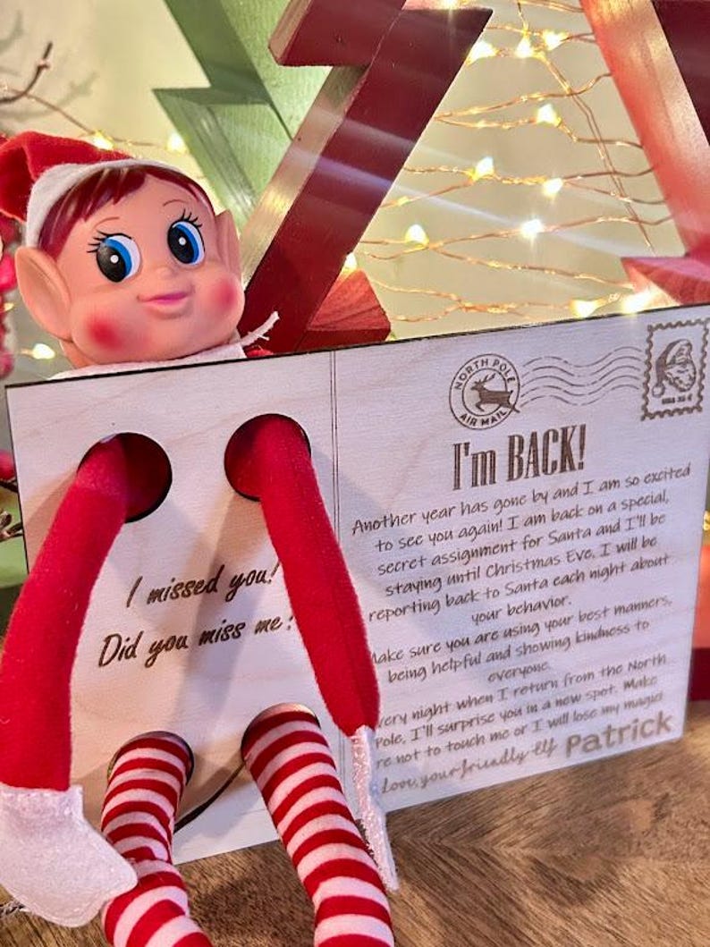 Elf Postcard/elf Arrival Crate/elf Decor/christmas Holiday/elf ...